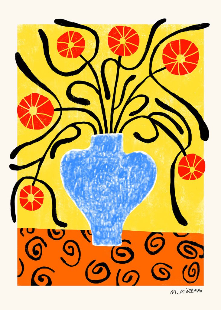 Madelen Möllard, Flowers in Blue Vase fine art print - The Poster Club