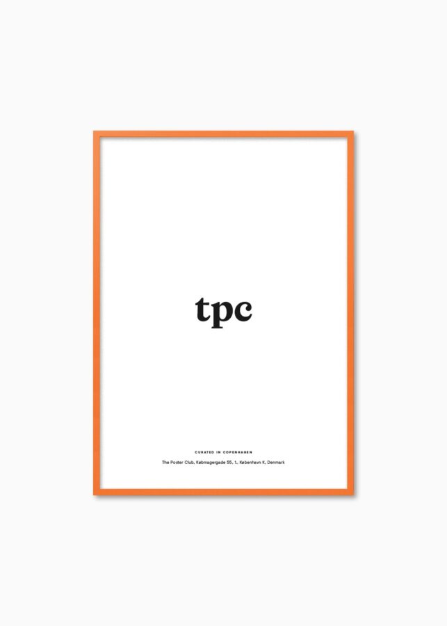 Solid orange wood frame with real glass - The Poster Club
