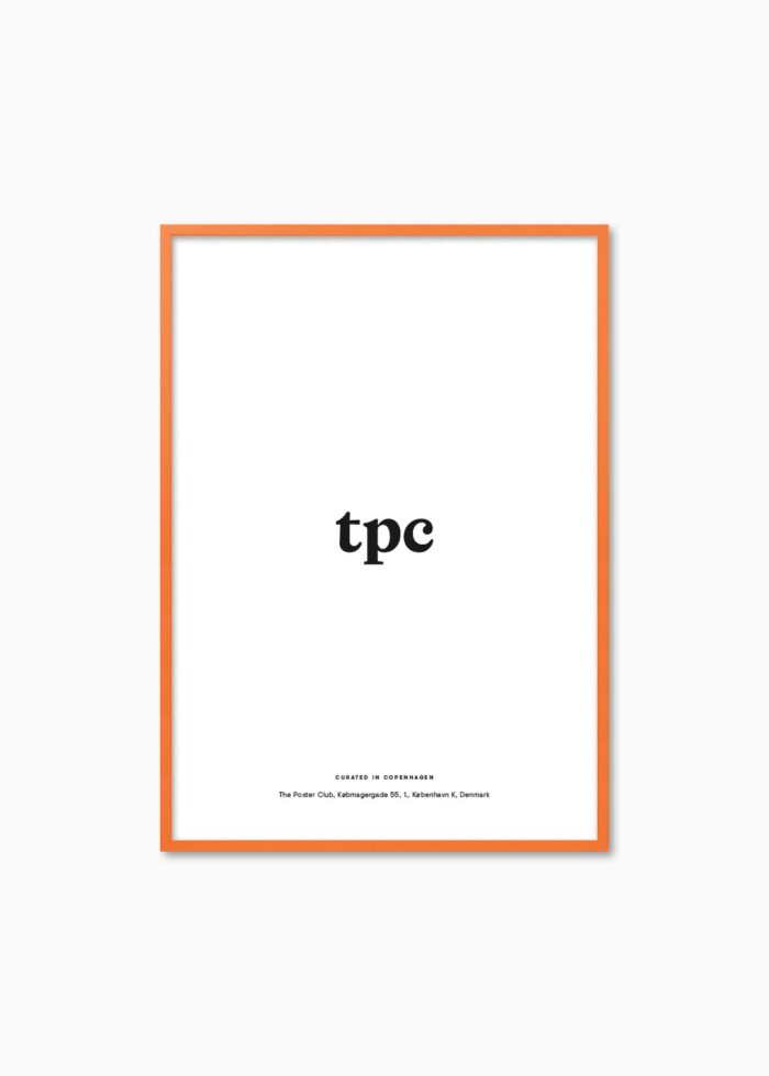 Solid orange wood frame with real glass - The Poster Club