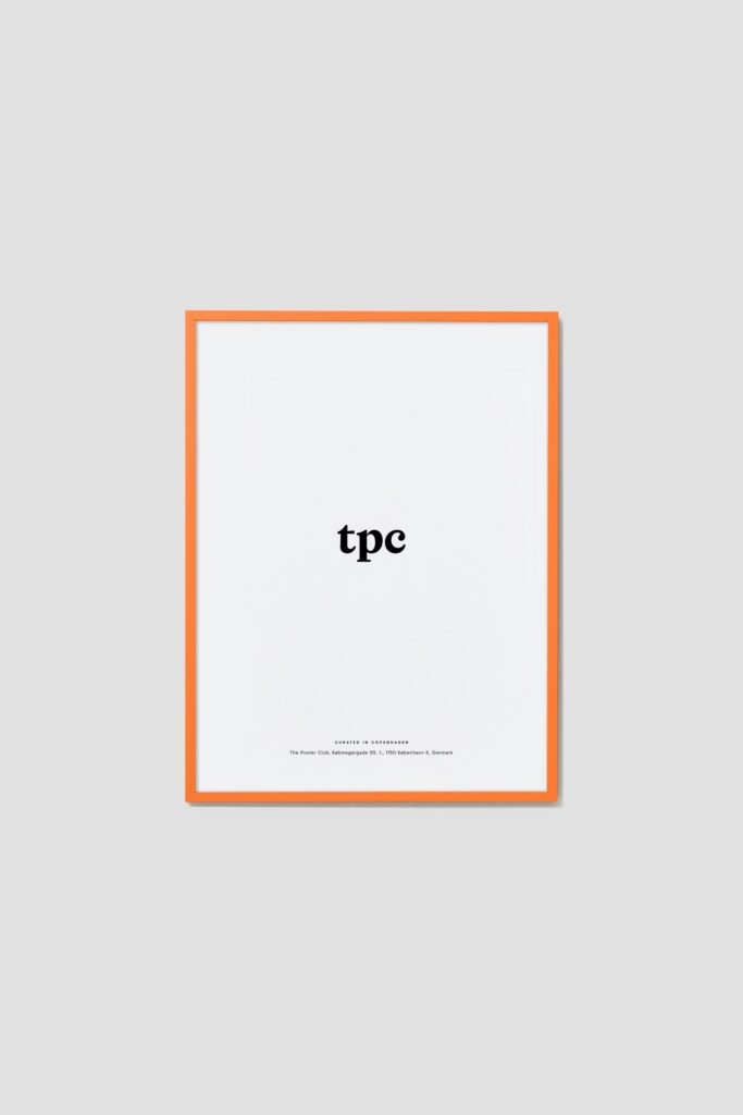 Solid orange wood frame with real glass - The Poster Club