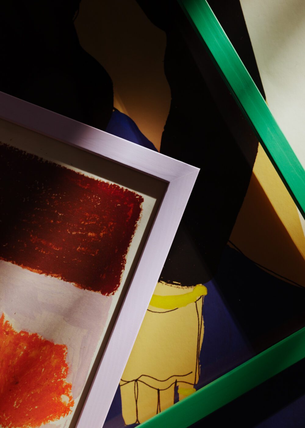 Solid green wood frame with real glass - THE POSTER CLUB