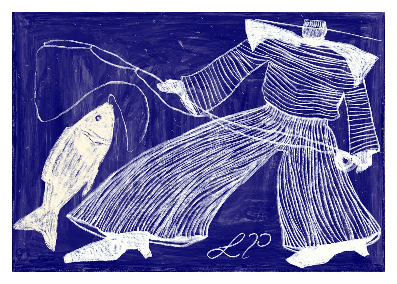 Lucia Tuffley, 'Sam Fishing' exclusively for The Poster Club